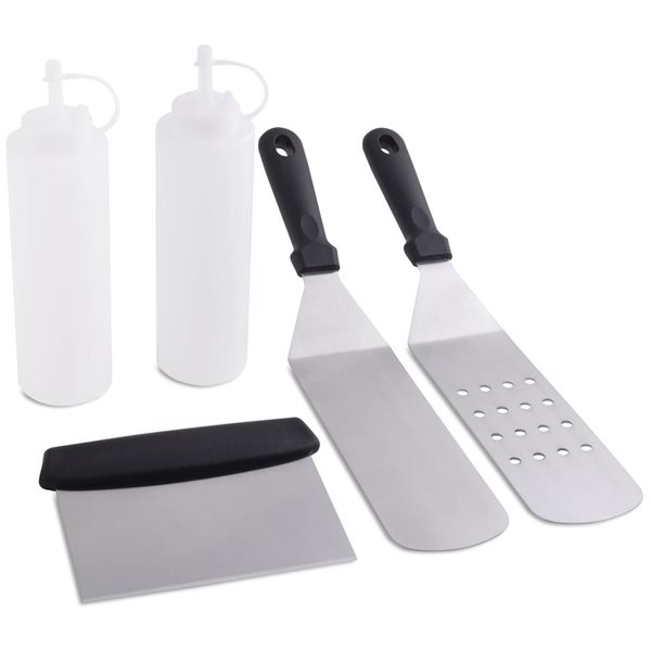 GrillPro Set of 5 Flat Top/Griddle Cooking Accessories w/ Squeeze ...