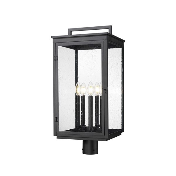 Z-Lite Hartwell 5-Light 27-in H Sand Black Outdoor Light Post Lantern ...