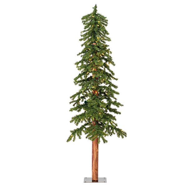 Vickerman 4-ft 5-ft 6-ft Natural Bark Alpine Artificial Christmas Tree ...