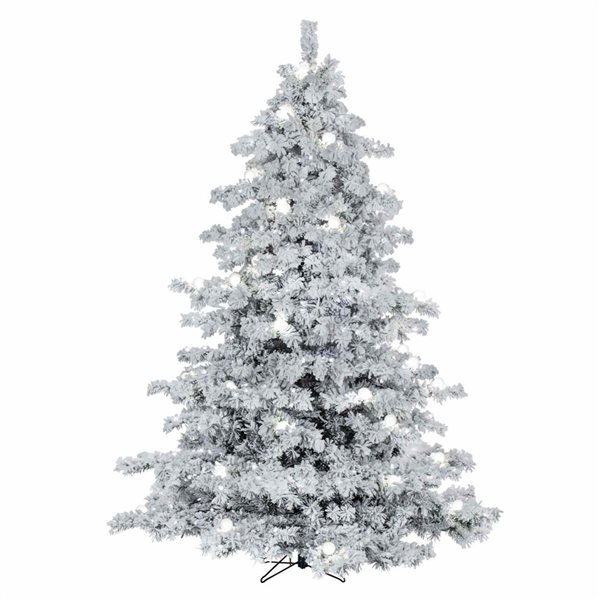 Vickerman 7.5-ft x 68-in Flocked Alaskan Artificial Christmas Tree with ...