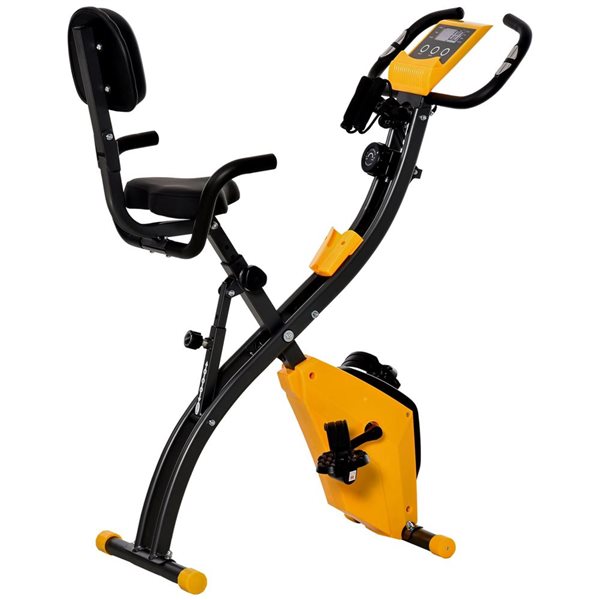 Soozier Folding Stationary Exercise Bike with 8-Level Resistance and ...