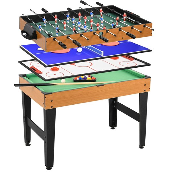 Soozier 4-in-1 Brown MDF Freestanding Mini Game Table A70-061V01MX | RONA