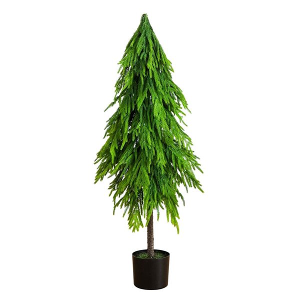 Nearly Natural 4-ft H Norfolk Pine Natural Look Real Touch Down Swept ...