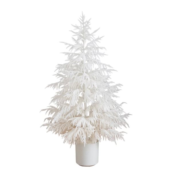 Nearly Natural 5-ft H Norfolk Pine Natural Look Real Touch White ...