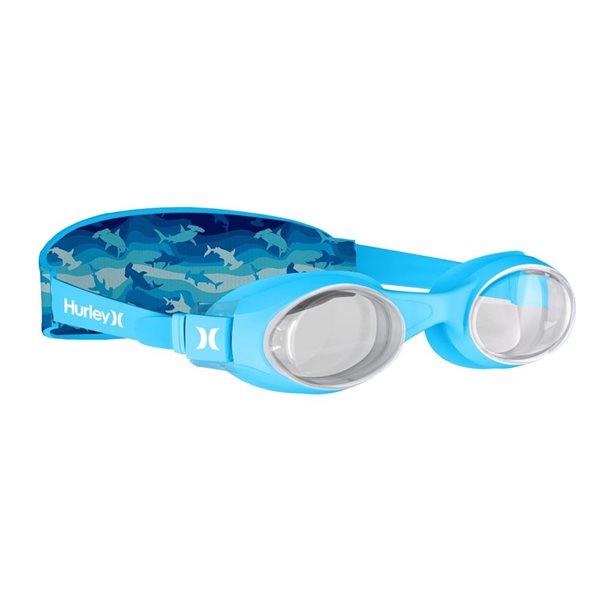 Hurley Kids' Swim Goggles w/ Neoprene Strap - Blue Sharks 164139AGMD | RONA