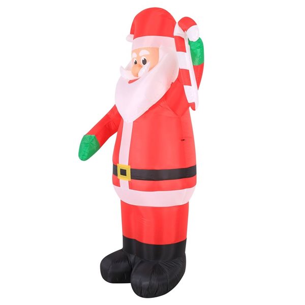 Occasions Inflatable 7-ft Santa w/ Candy Cane and Swirling Lights 28935 ...