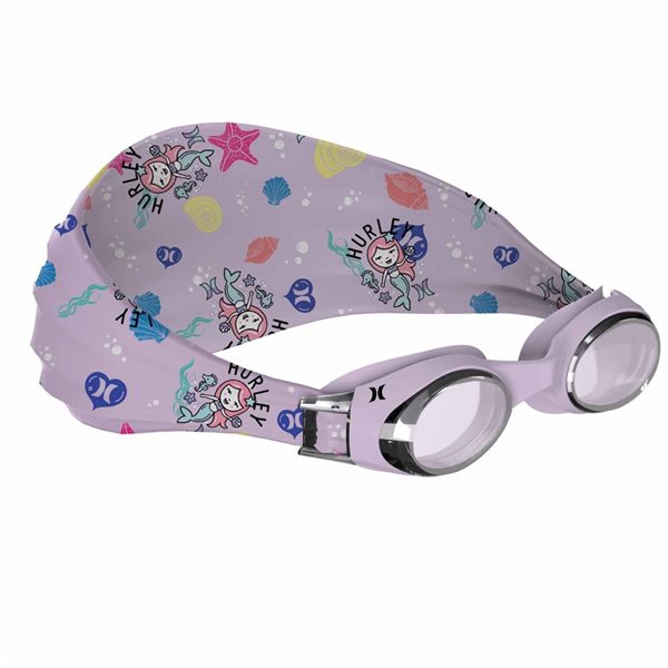 Hurley Kids' Swim Goggles w/ Fabric Hair-Safe Strap - Star 164101FGMD ...