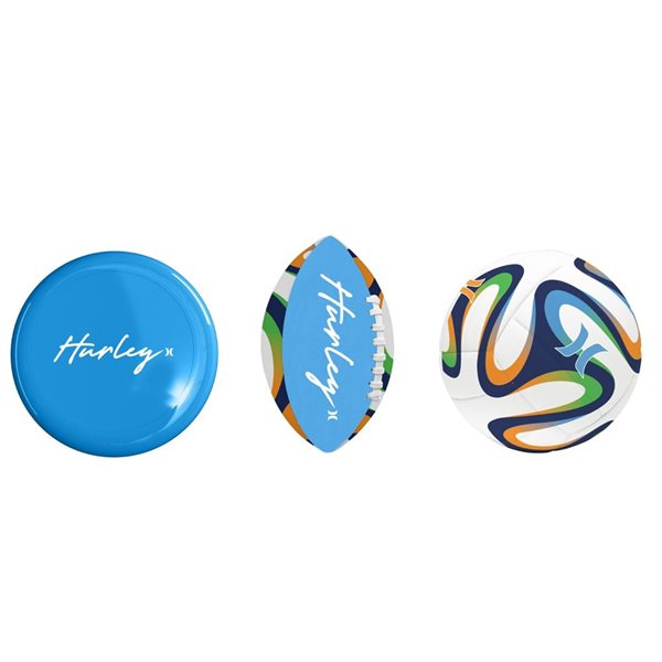 Hurley Neoprene Ball Set and Flying Disc - Blue Swirl - 3/Pck ...