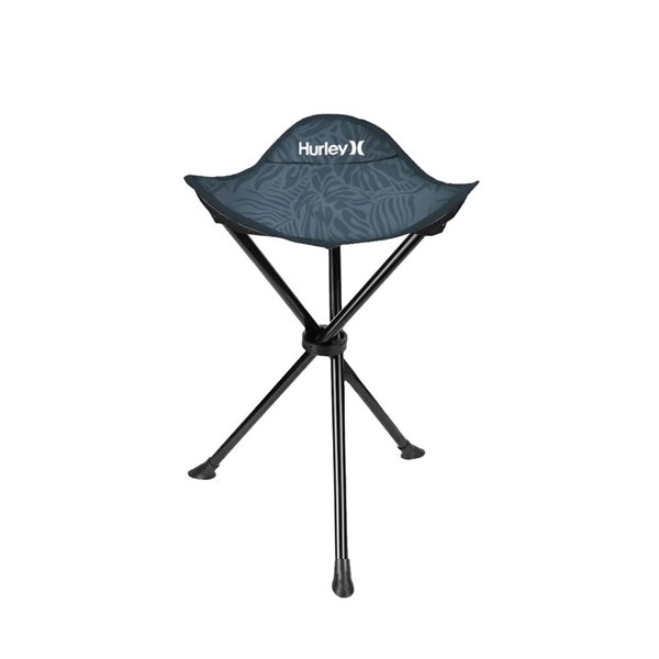 Hurley Foldable Design Tri-Leg Stool w/ Travel Bag - Grey and Black ...