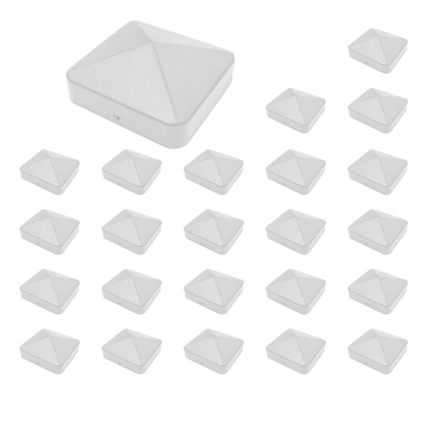 Capuchon pyramidal blanc en acier Eazy-Cap Nuvo Iron 4 po x 4 po, 24 ...