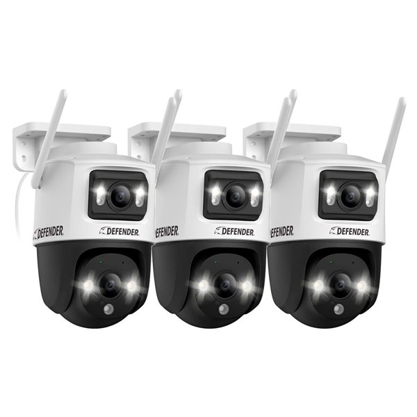 Defender Guard Pro 3K PLUS Dual Lens PTZ Wi-Fi 6 Plug-in Security ...