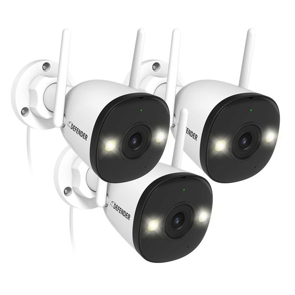 Defender Guard Pro 4K Wi-Fi 6 Plug-in Power Security Camera - 3 Pack ...