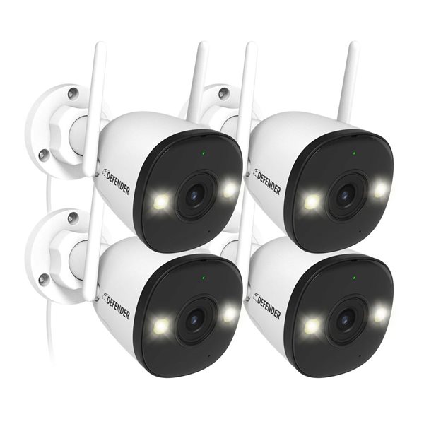 Defender Guard Pro 4K Wi-Fi 6 Plug-in Power Security Camera - 4 Pack ...