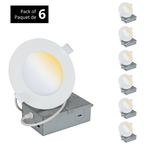 Luminus 5CCT 2700-5000K 750 Lumens 9 W 4-in Dimmable LED Recessed Slim ...
