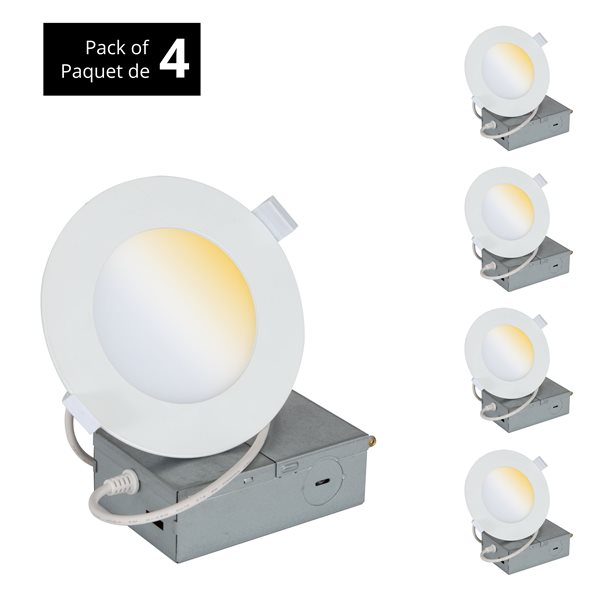 Luminus 5CCT 2700-5000K 750 Lumens 9 W 4-in Dimmable LED Recessed Slim ...