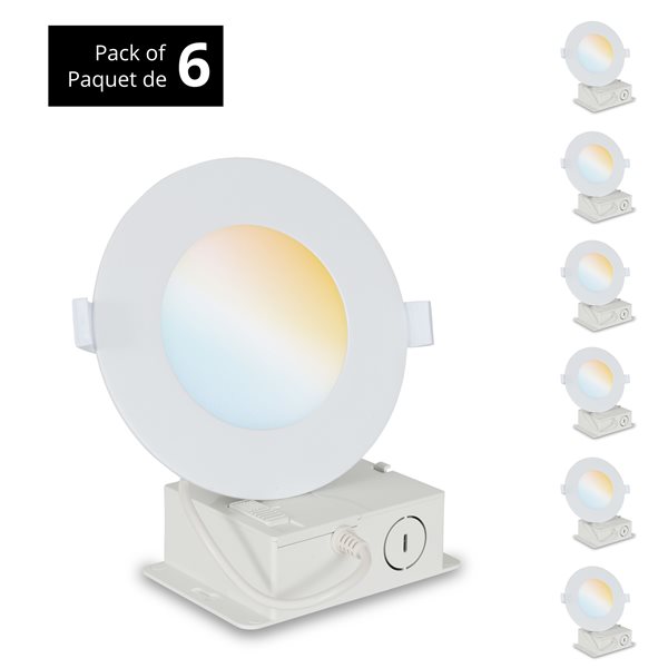 Luminus 5CCT 2700-5000K 820 Lumens 10 W 4-in Dimmable LED Recessed Slim ...