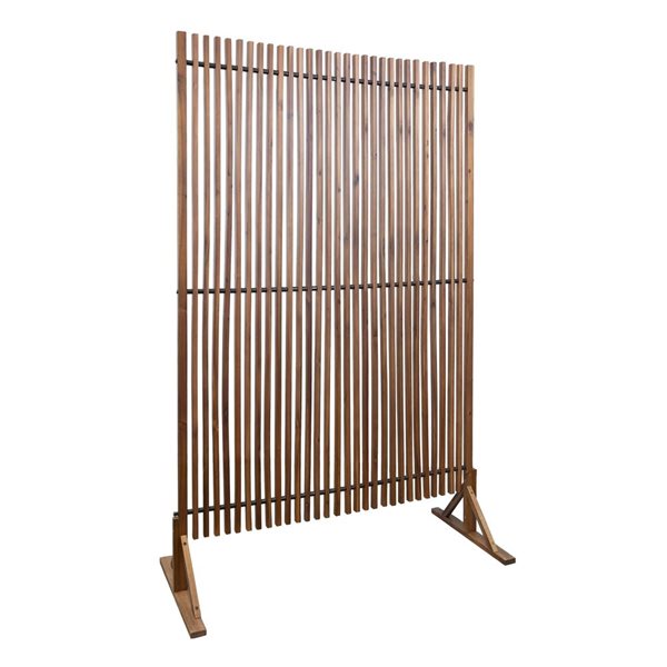 everhome 3.94 W x 7-ft H Brown Acacia Wood Outdoor Freestanding Slatted ...