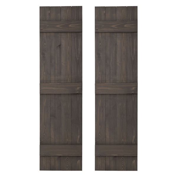 Dogberry Collections 2-Piece 14 x 54-in Traditional Cedar Wood Shutters ...