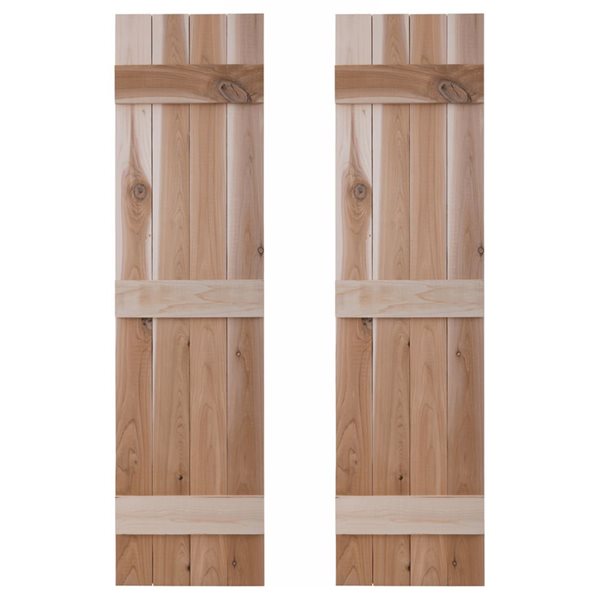 Duo de volets en bois de cèdre traditionnels Dogberry Collections 14 x ...