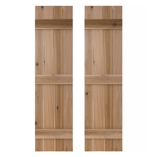 Duo de volets en bois de cèdre traditionnels Dogberry Collections 14 x ...