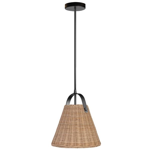 Dainolite Shenandoah 1-Light Pendant Ceiling Light w/ Wicker Shade ...