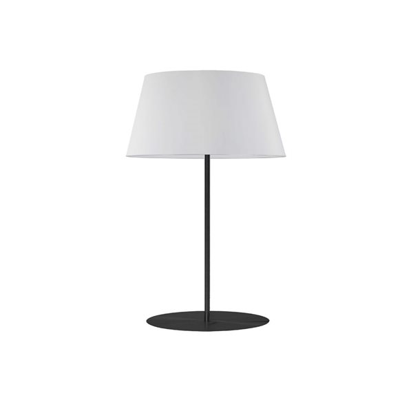Dainolite Gretchen 1-Light Round Base Table Lamp w/ White Shade - Matte ...