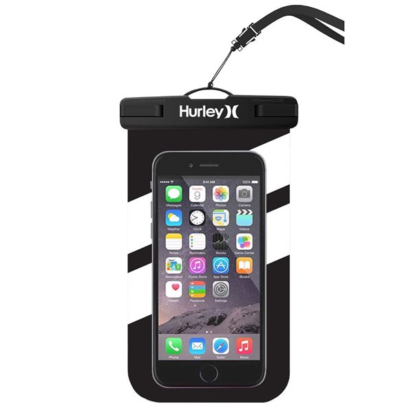 Hurley Waterproof Plastic Smart Phone Pouch - White and Black Printed ...