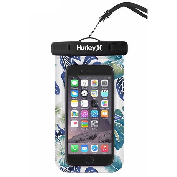 Hurley Waterproof Plastic Smart Phone Pouch - Blue and Green ...
