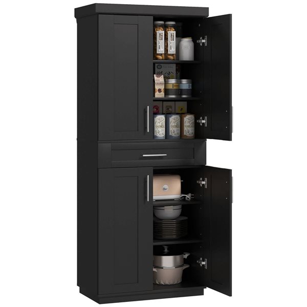 HOMCOM 29.9 W x 15.7 D x 72-in H 4-Door 1-Drawer Modern Kitchen Pantry ...