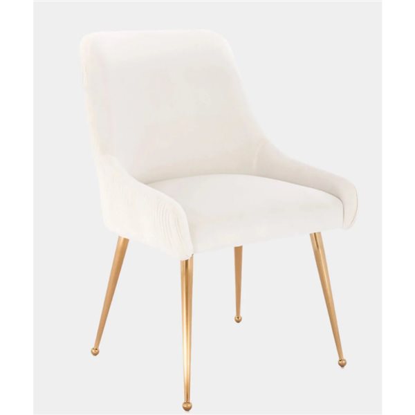 TAKE ME HOME Helen III Chair w/ Velvet Upholstery - Beige CL-19145 | RONA