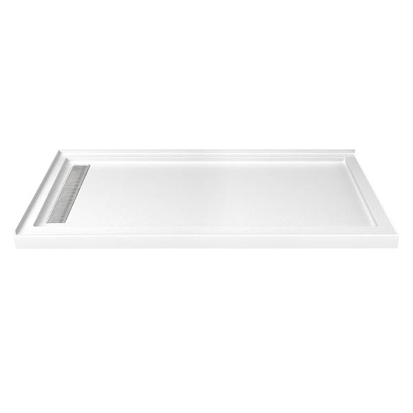 Turin LinearLux 72 x 48 x 3.5-in Acrylic Corner Slip-Resistant Shower ...