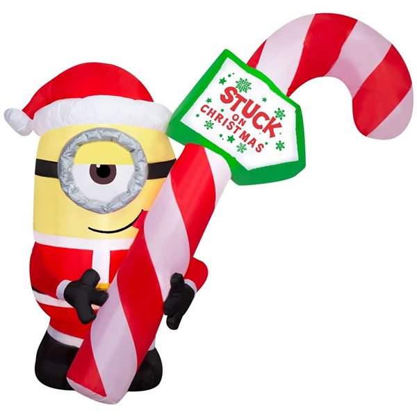 Gemmy Airblown Universal Stuart w/Candy Cane Sign Inflatable DTA-882417 | RONA
