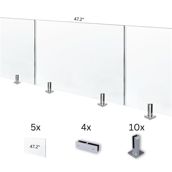 RF Transparent 20-ft x 36-in Stainless Finish Glass Railing & Pool ...