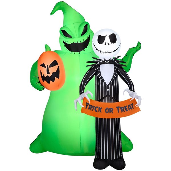 Gemmy Airblown 77 x 59-in Inflatable Halloween Jack Skellington and ...