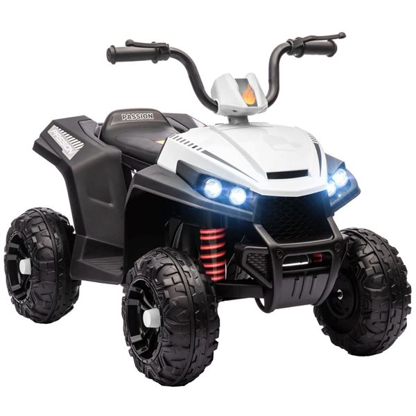 Qaba Kids' 12 V Ride-On Electric ATV w/ Suspension and Reverse - White ...