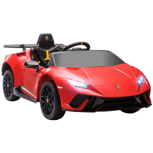 Qaba Kids' 12 V Lamborghini Huracan Ride-On Electric Car w/ Suspension ...