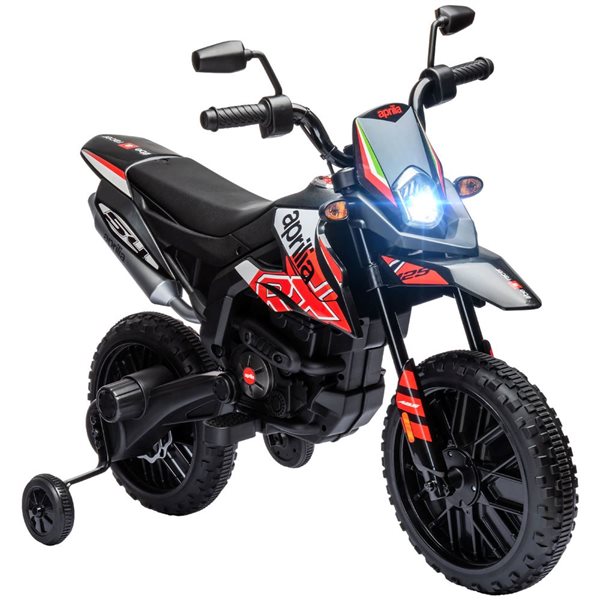 Qaba Kids' 12 V Aprilia Electric Dirt Bike w/ Training Wheels - Red 370 ...