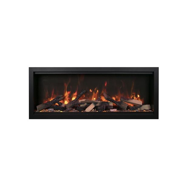 Amantii 5,000 BTU 1500 W 100-in Wall-Mount Linear Electric Fireplace w ...