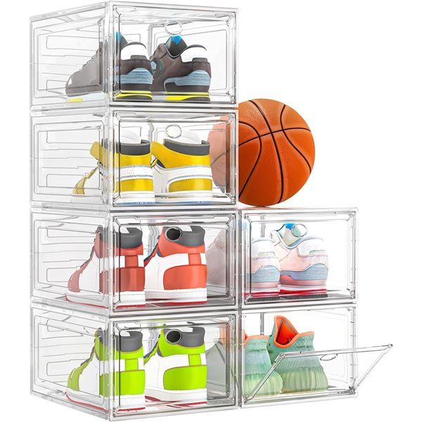 7 codes Clear Plastic Stackable Foldable Shoe Storage Boxes with ...