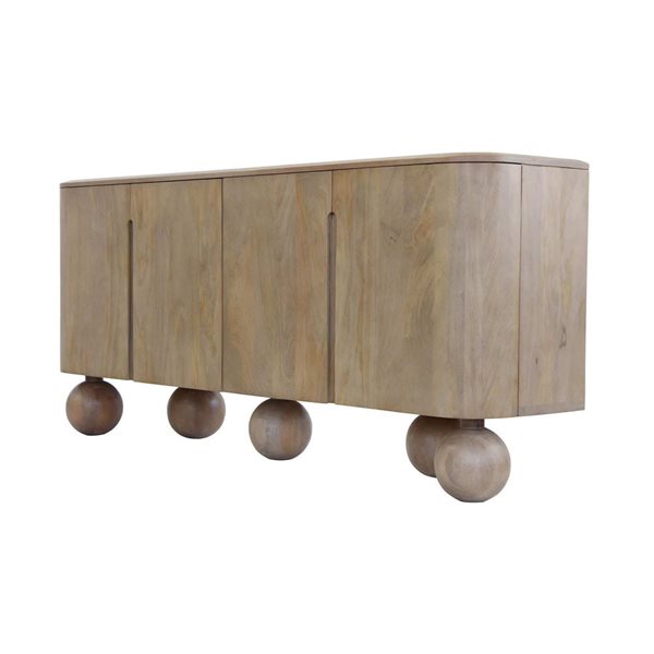 LH Home Kenzo Globe Sphere Legs Mango Wood Sideboard with Adjustable ...