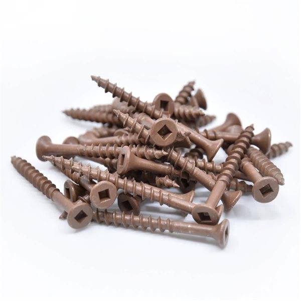 Fasteners #8 x 3-in Deck Screws w/ Ceramic Coating 1500/Pk - Brown ...