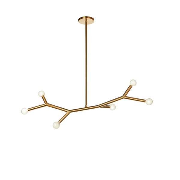 Dainolite Morgan 39.25-in W Aged Brass Metal 6-Light Transitional ...