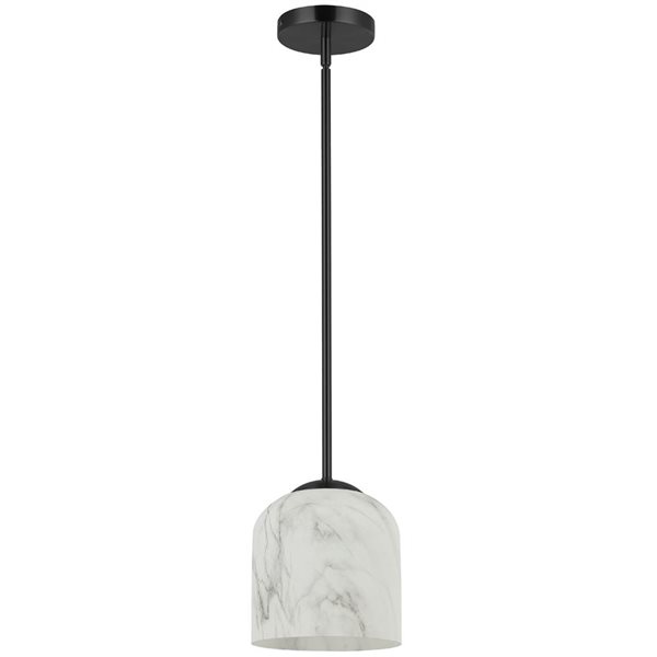 Dainolite Patrice 7-in dia Matte Black Metal 1-Light Modern Bell-Shaped ...