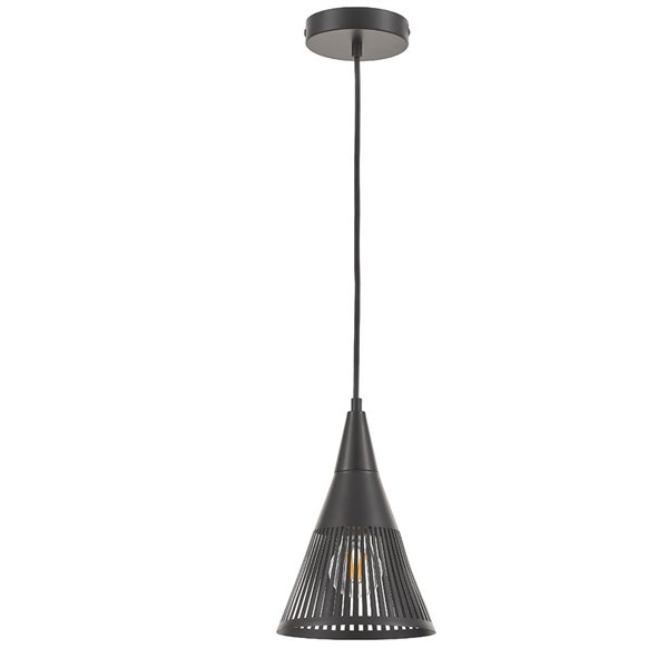 Dainolite Rebecca 7-in dia Matte Black Metal Transitional Cone-Shaped ...