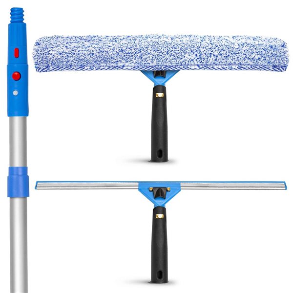 Gritt Commercial Pro Window Washing Cleaning Kit w/ 18-in Squeegee + 18 ...