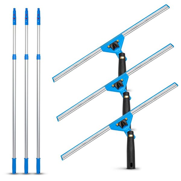Gritt Commercial Window Washing Kit w/ 18-in Swivel Window Squeegee and ...