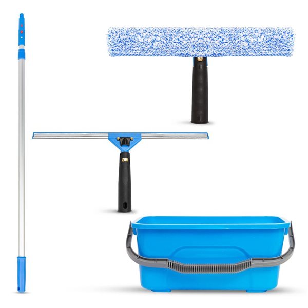 Gritt Commercial Pro Window Washing Cleaning Kit w/ 14-in Squeegee/14 ...