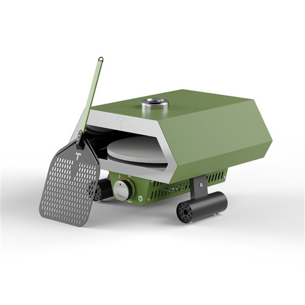 Turpone Ronzio Rotating Stone 12-in Propane Outdoor Pizza Oven - Green ...
