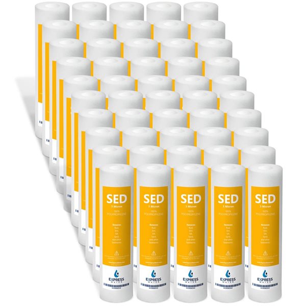 Express Water 50-Pack 5 Micron Sediment Filter - 10-in Under Sink and ...