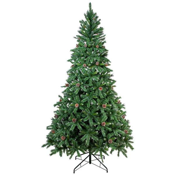 Northlight 12-ft Full Two-Tone Buckeye Glittered Pine Artificial ...